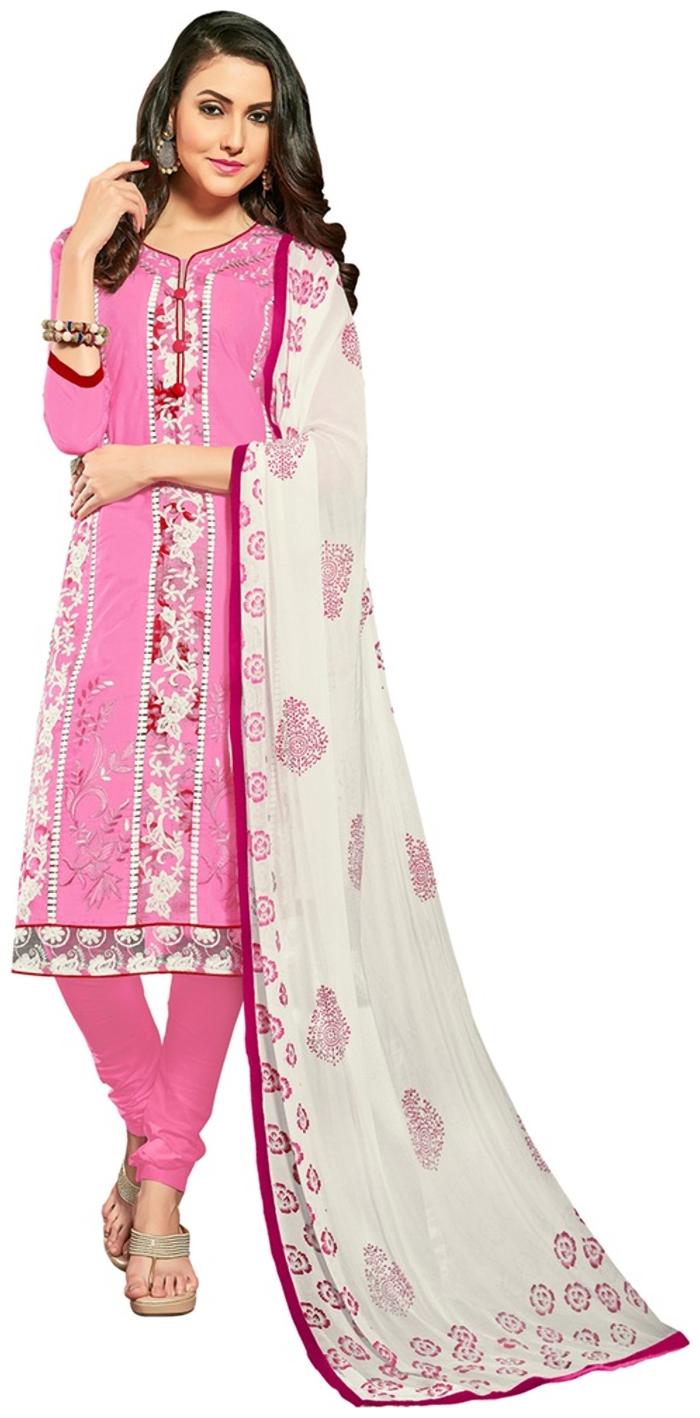 Buy DnVeens Women Pure Cotton Embroidered Unstitched Salwar Kameez ...