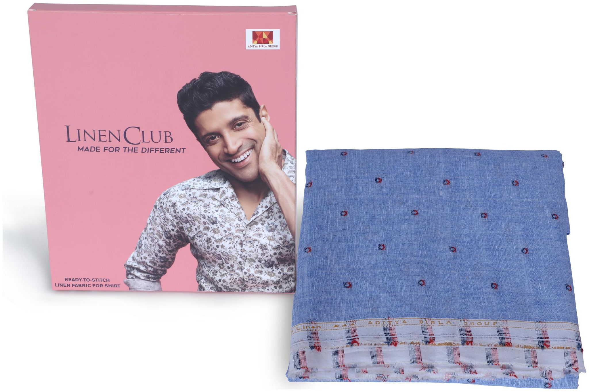 Buy Linen Club Men Linen Printed Suiting - Blue Online at Low Prices in ...