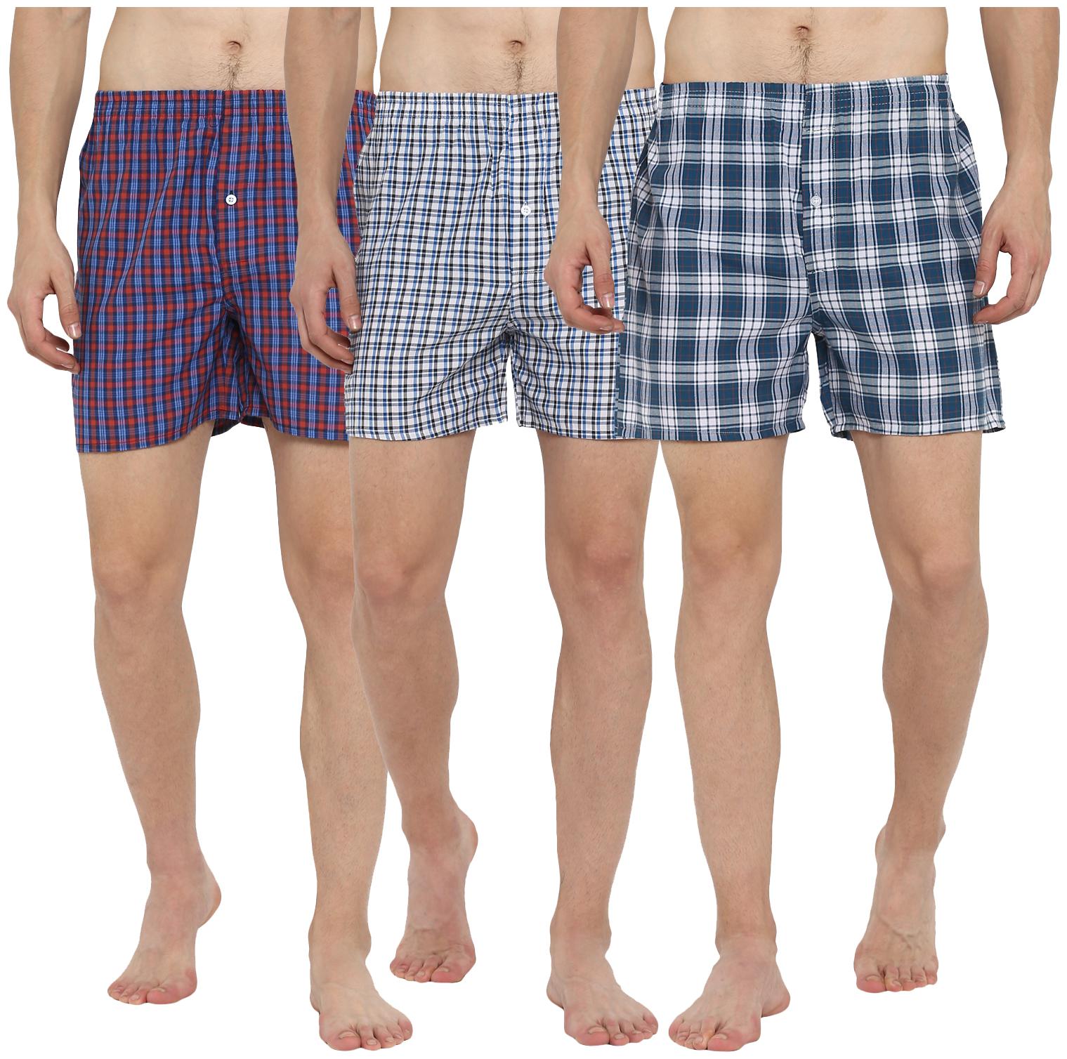 Buy Lucky Roger Mens Checkered Boxers Online at Low Prices in India ...