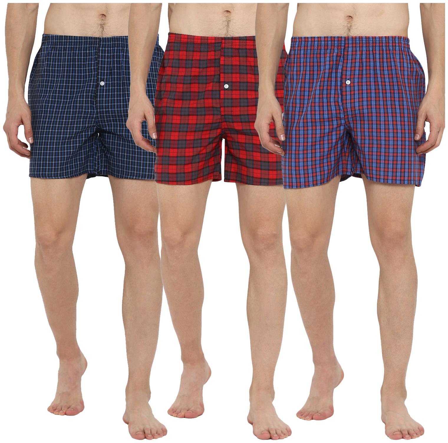 Buy Lucky Roger Mens Checkered Boxers Online at Low Prices in India ...