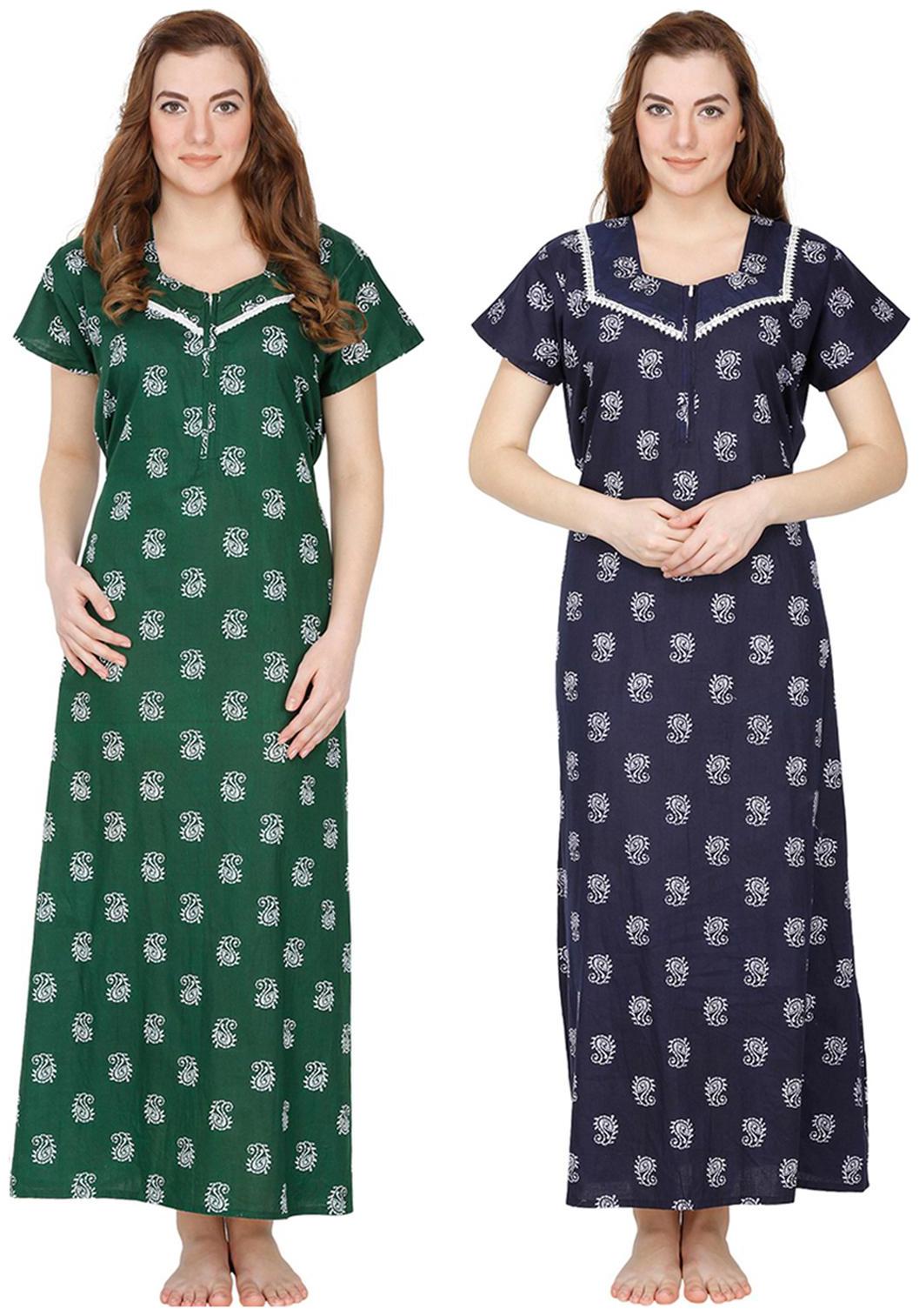 Buy Secret Wish Multi Color Cotton Nightwear Pack Of 2 Online at Low ...