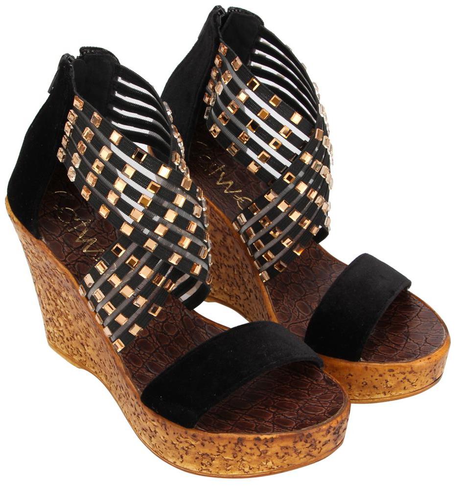 Buy Catwalk Wedges For Women ( Black ) Online at Low Prices in India ...