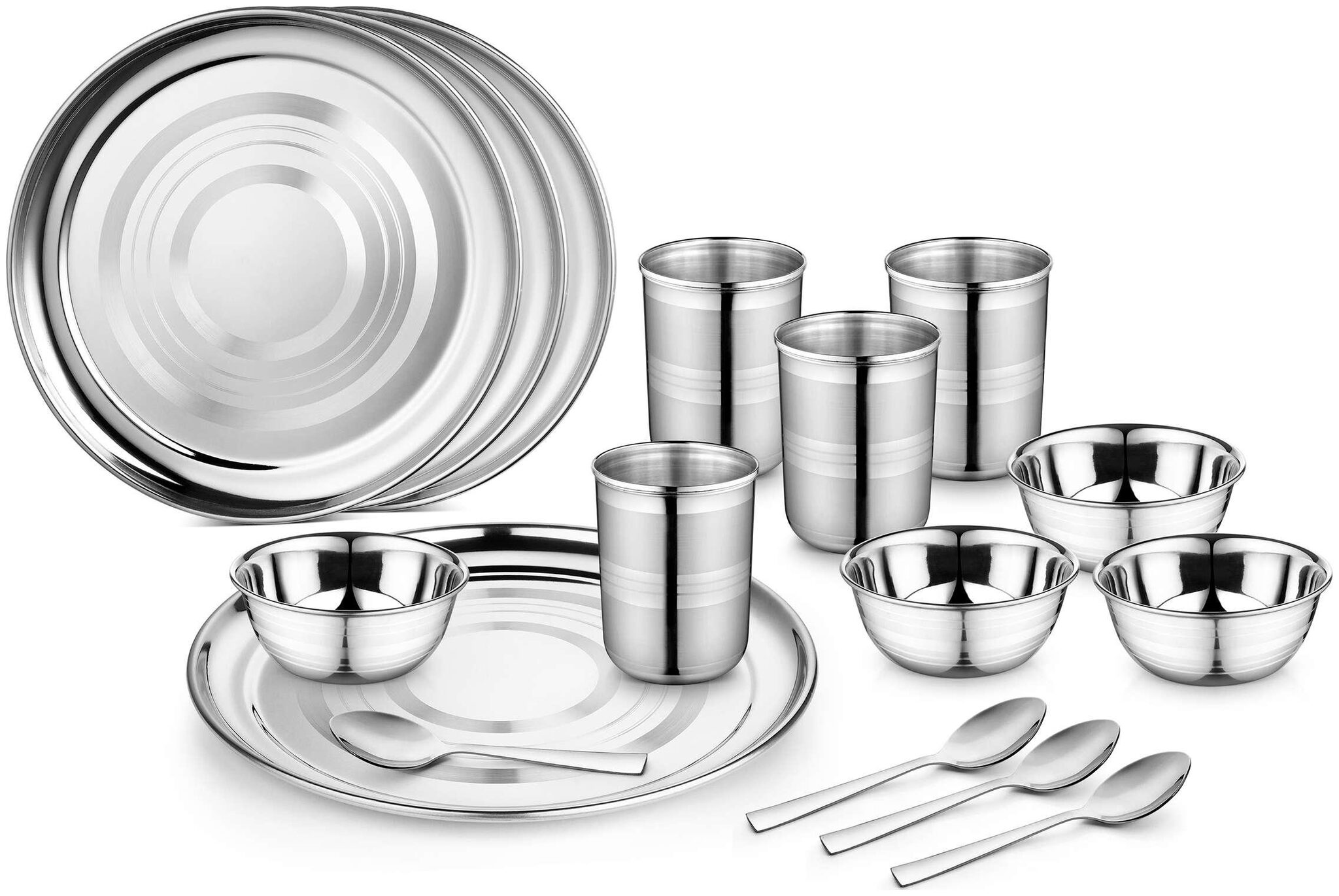 Buy Ideale Daavat Heavy 100 Stainless Steel Dinner Set Pack Of 16 buy-ideale-daavat-heavy-100-stainless-steel-dinner-set-pack-of-16