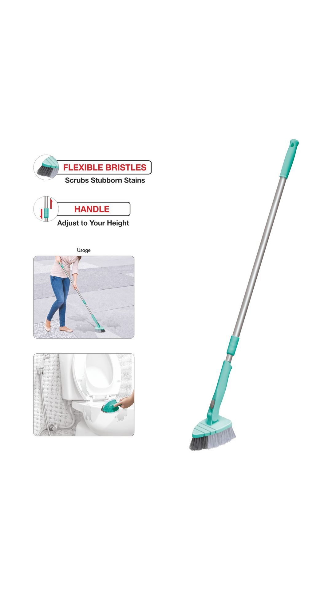 Buy Spotzero 180 deg Movement Extendable & Detachable Handle Brush For ...