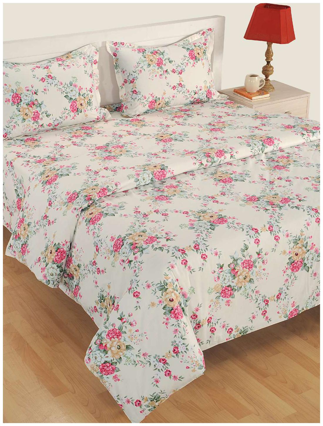 Buy Swayam Off White Colour Floral Double AC Comfortor Online at Low ...