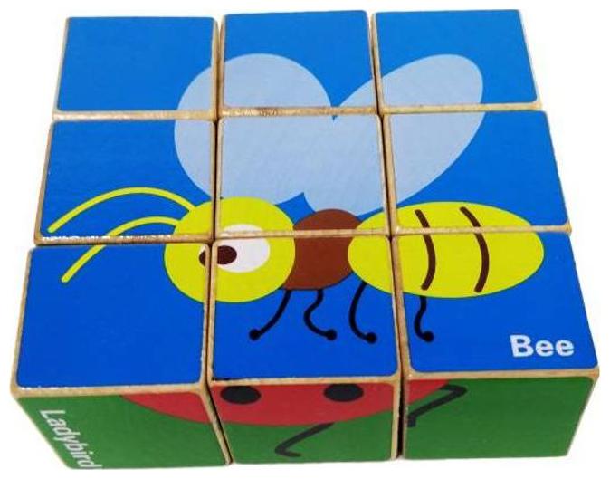 Buy Emob Preschool Educational Animal Theme 9 pcs Wooden Cube Puzzle ...