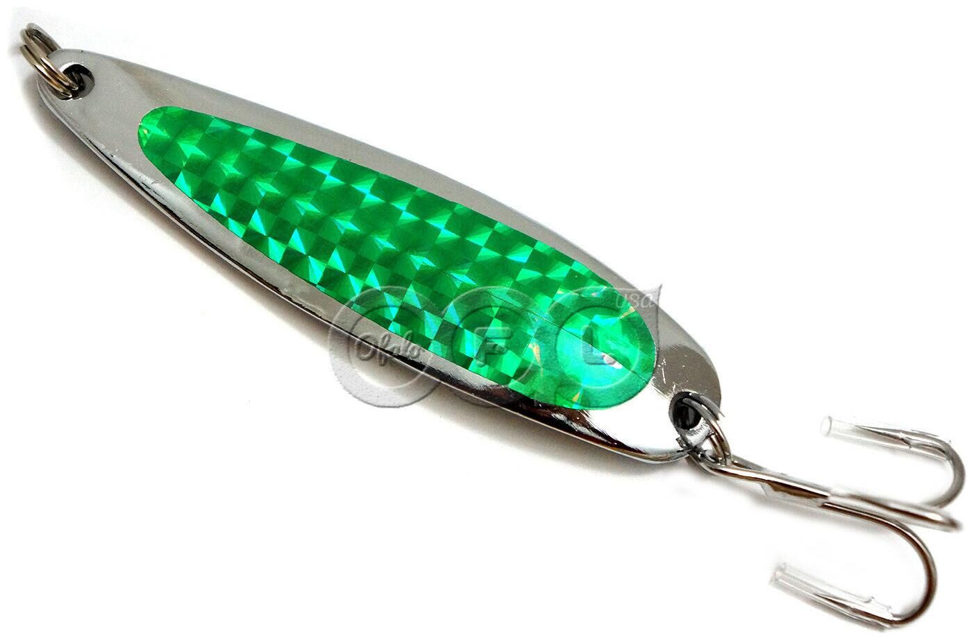 Saltwater Lures 10pcs 1oz Green Chrome crocodile Spoon trolling flutter ...