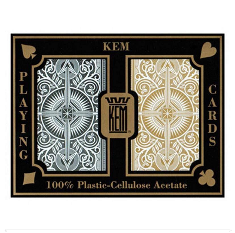Buy KEM Arrow Playing Cards: 2 Deck Set Black and Gold, Wide Index ...