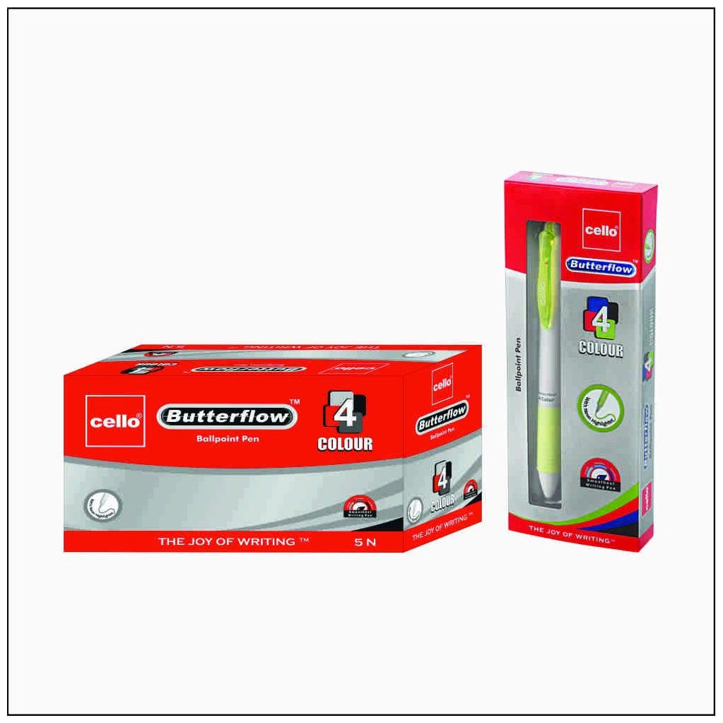 Buy Cello Butterflow 4 Color Ball Pen - Pack of 3 (Multicolor) Online ...