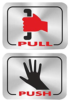Buy Stainless Steel Push & Pull Signboard for Doors of Hotel Office ...